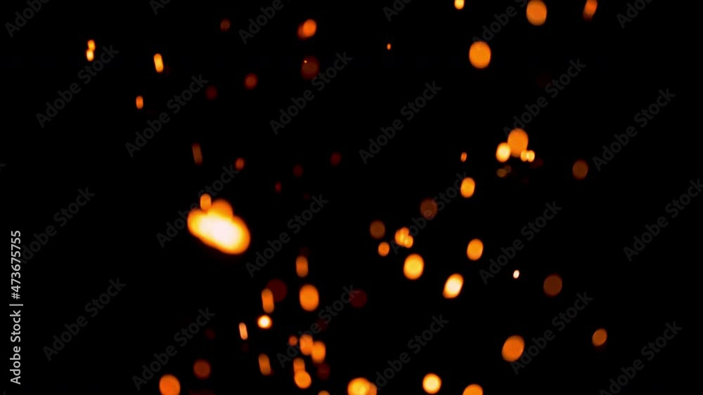 Fire sparks rising up, can be used for overlay for your project. 4K of ...
