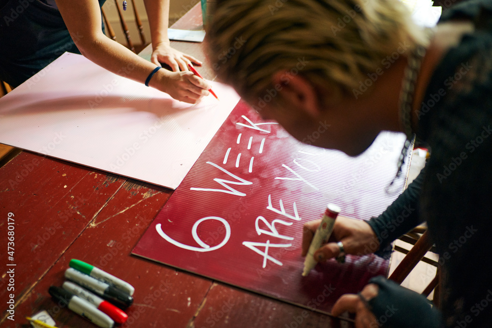 activist making protest signs Stock Photo | Adobe Stock