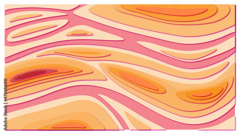 Papercut contour background with pink and orange colors, best for you ...