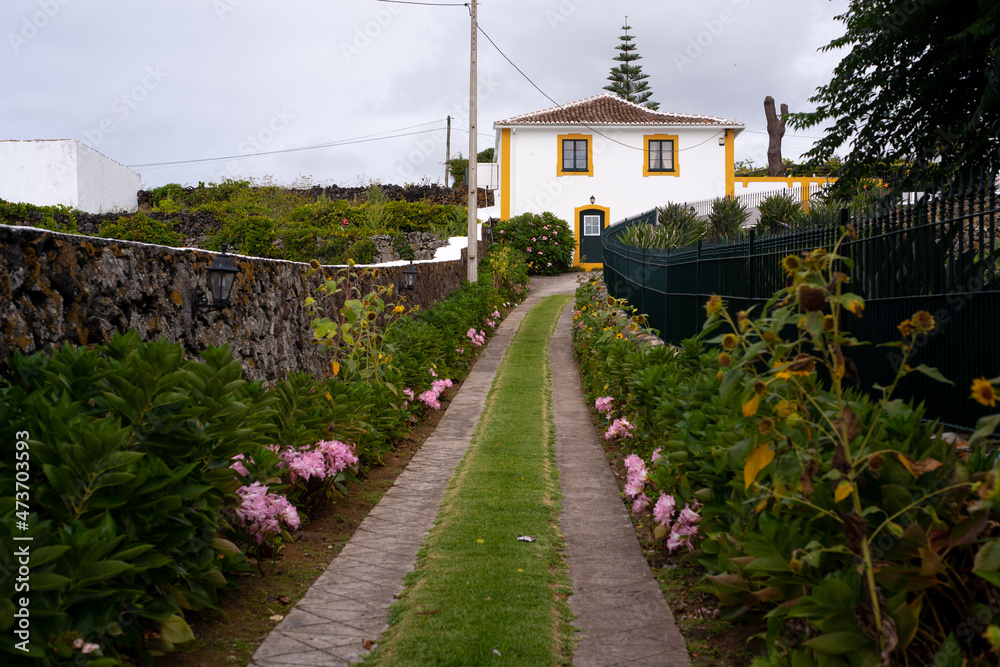 Portugal, Azores, Terceira Island typical colonial home Stock Photo ...