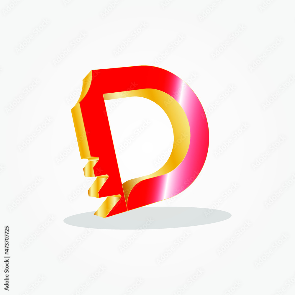 letter D logo. minimal design concept, font logo design. Stock Vector ...