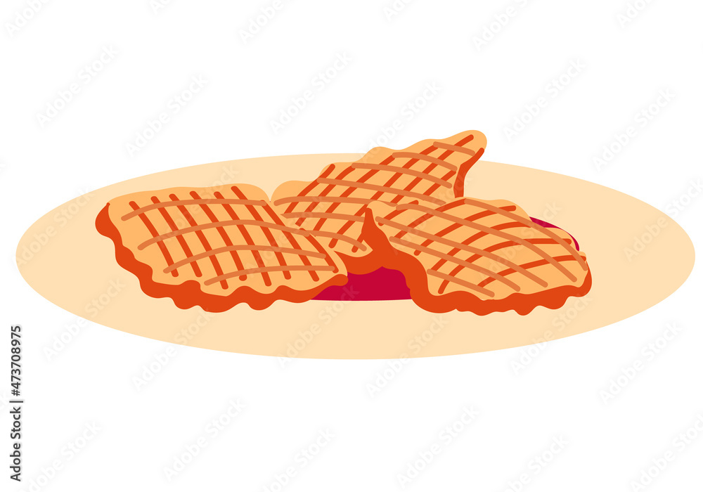 Croffle. Croissant Wafle cooked in a Waffle Maker. Korean dessert ...