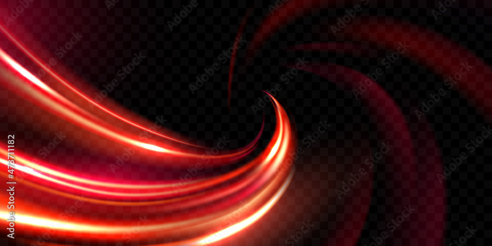 Abstract speed red line background poster with dynamic. light effect ...