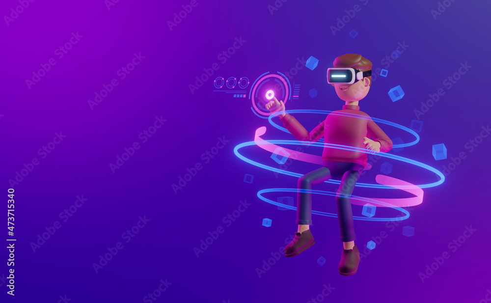 Metaverse technology future concept. VR virtual digital reality cyber ...