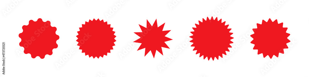 Red sale tag. Price empty label. Round red discount sign. New best deal ...