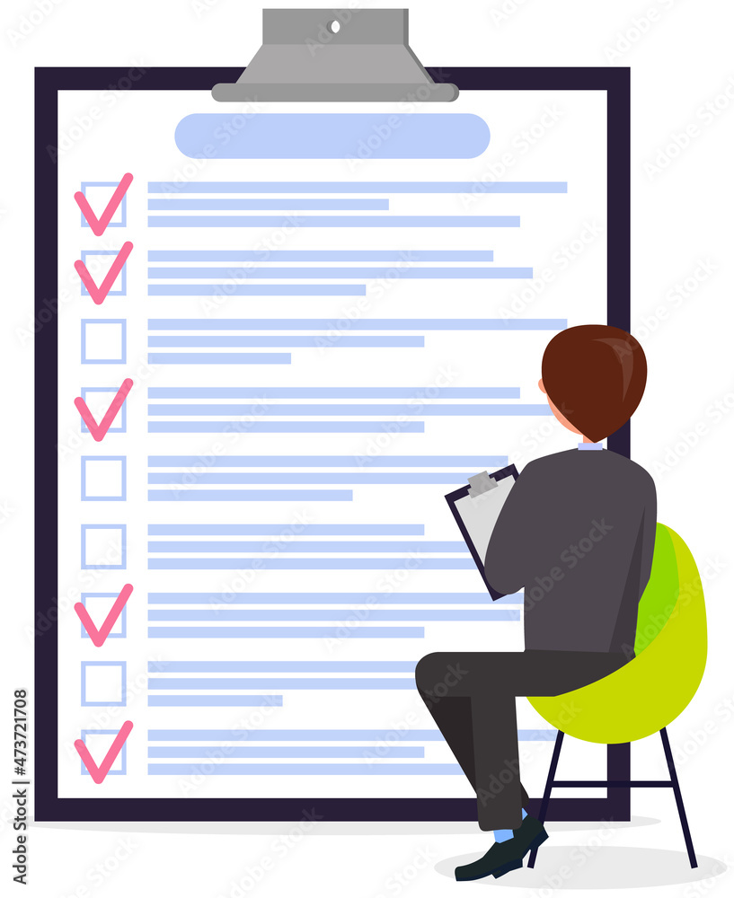Month scheduling, to do list, time management. Businessman stands near ...