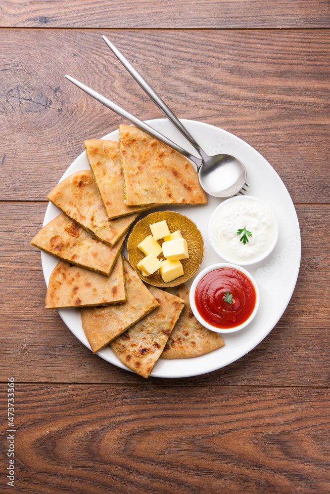 Aloo Gobi Paratha Stock Photo | Adobe Stock