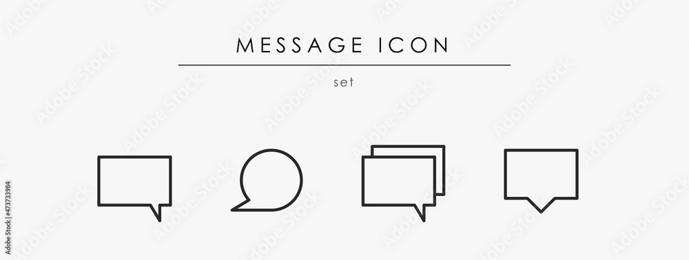 Chat icon set. Speech bubble linear icons for talking and speech. Empty ...