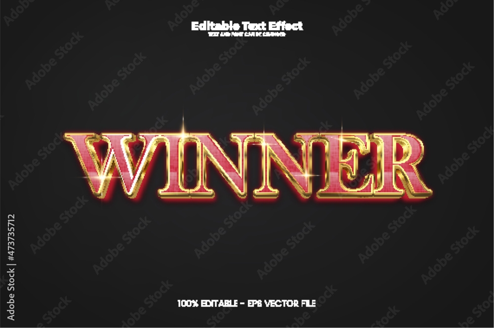 winner editable text effect in modern trend style Premium Vector Stock ...