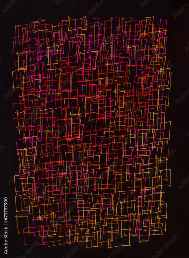 Drawing of Interlocking lines in a colour gradient Stock Photo | Adobe ...