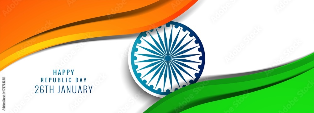 Beautiful Indian flag wave banner design vector Stock Vector | Adobe Stock
