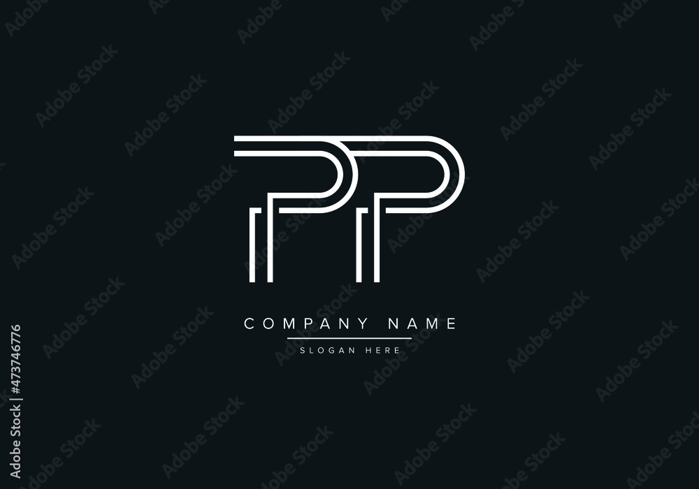 Initial alphabet letter monogram icon PP logo Stock Vector | Adobe Stock