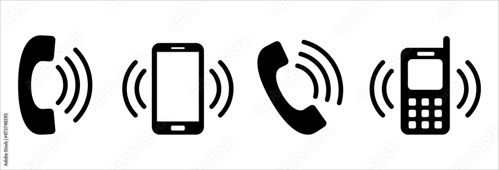 Phone icon vector collection. Phone ringing symbol set. Ringing ...