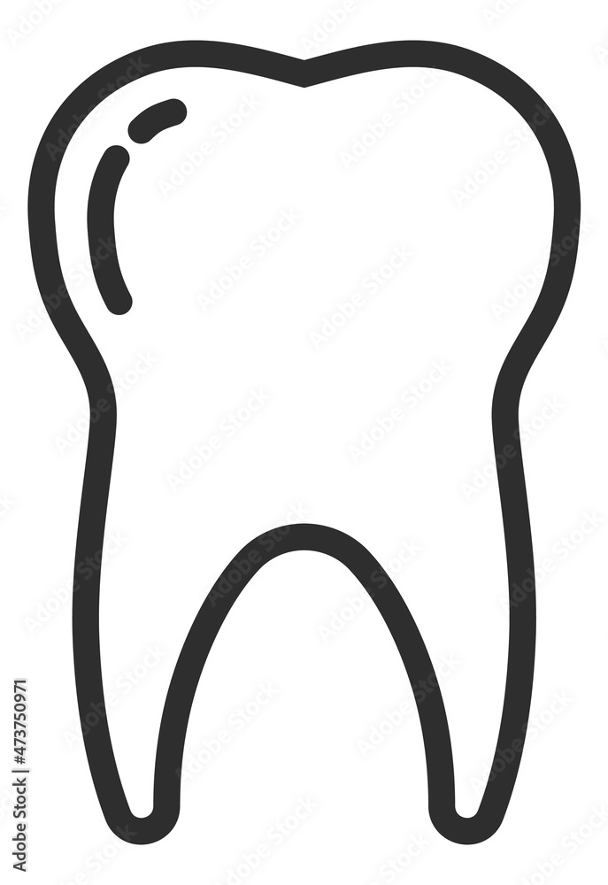 Tooth line icon. Molar sign. Dental clinic logo Stock Vector | Adobe Stock