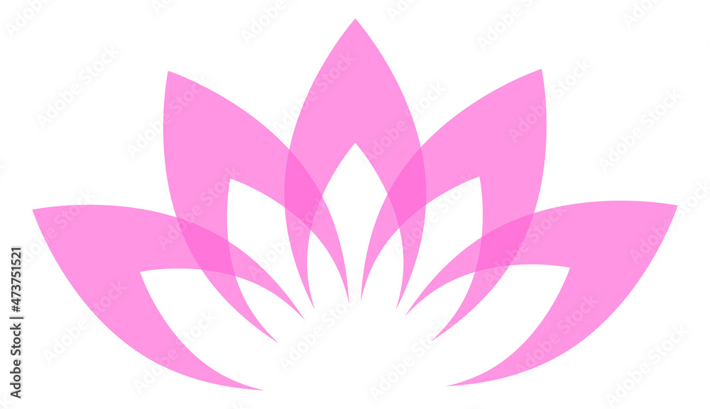 Pink lotus logo. Asian traditional flower. Spiritual symbol Stock ...
