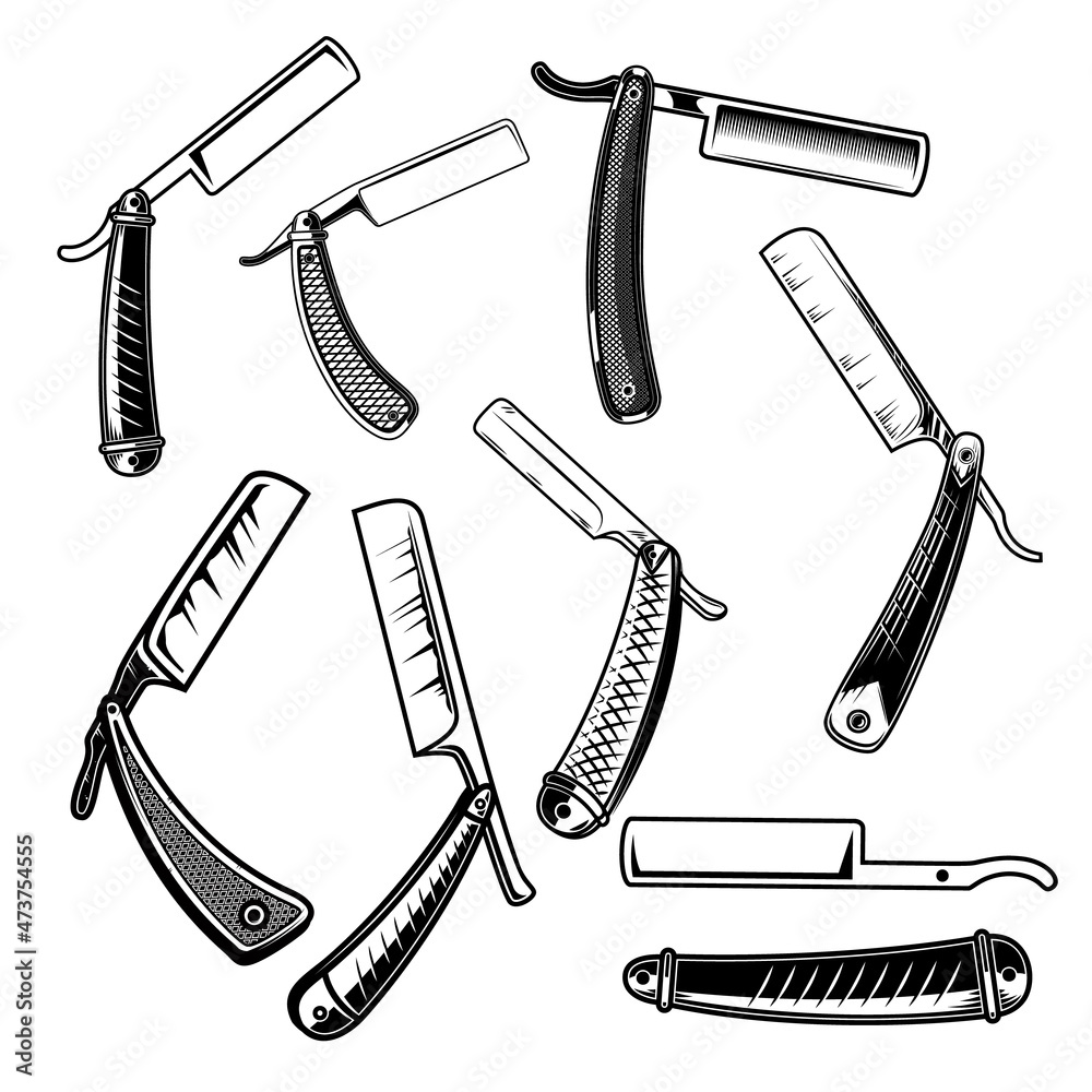 Barber Straight Razor Drawing