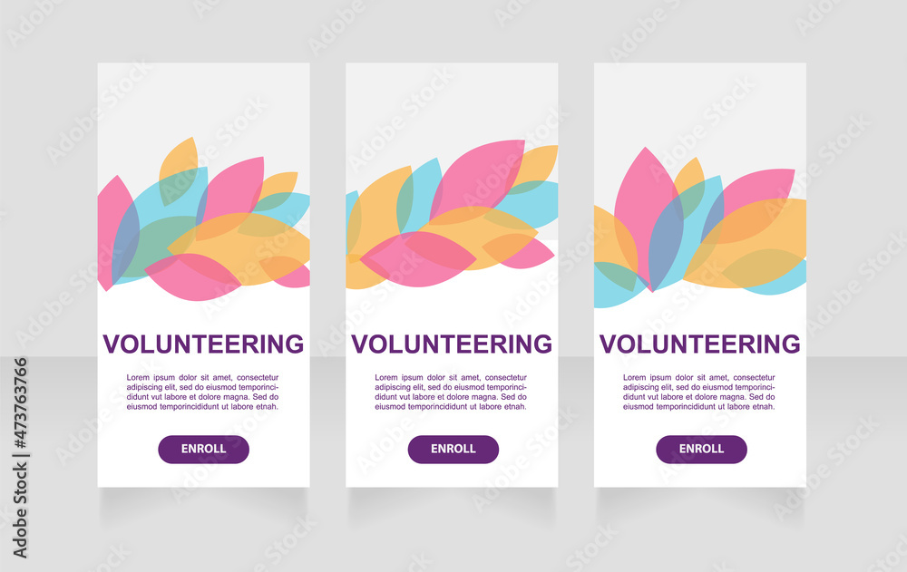 Virtual volunteering web banner design template. Vector flyer with text ...