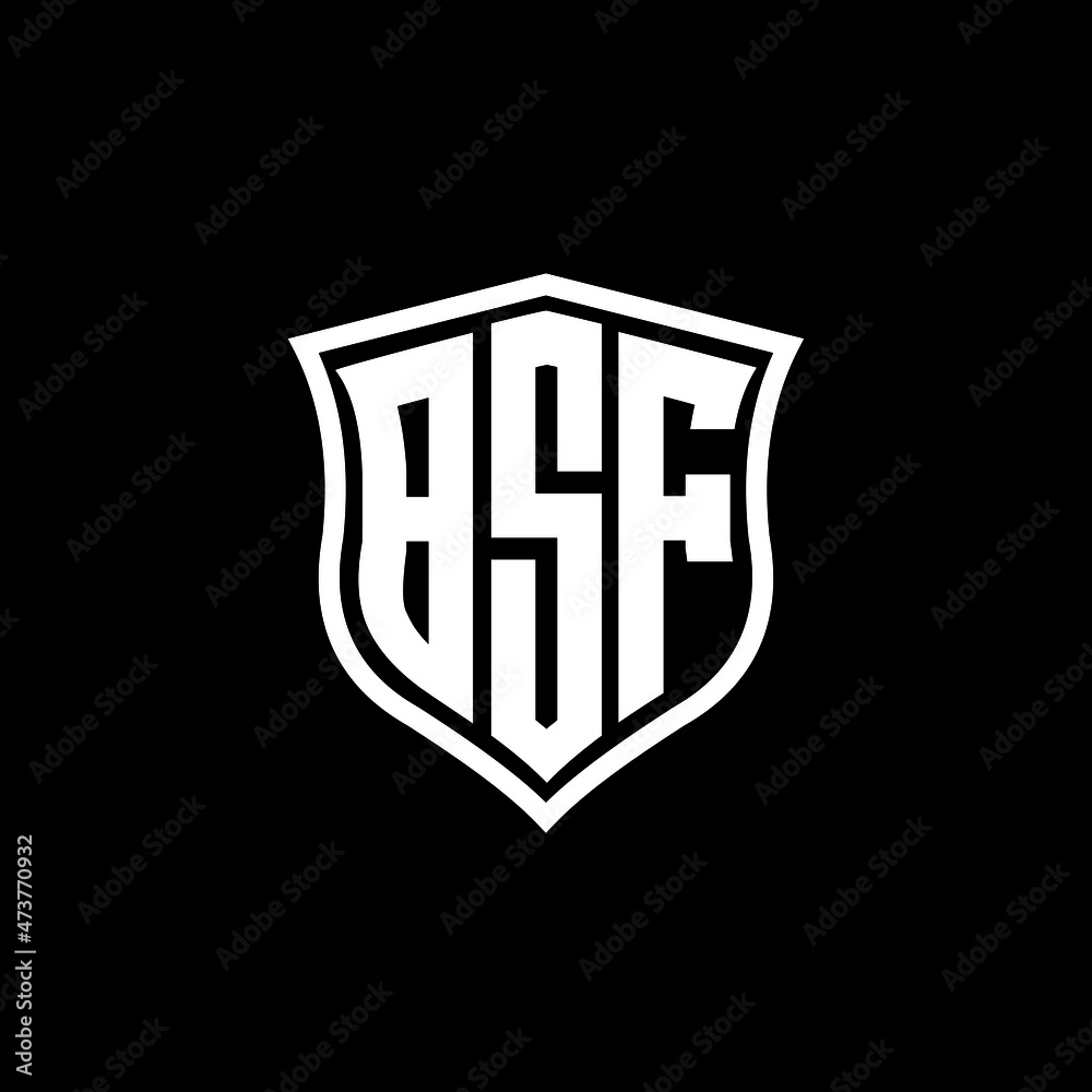 Vecteur Stock BSF letter logo design with black background in ...