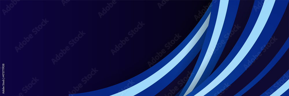 Modern dark blue wave abstract banner background. Vector illustration ...