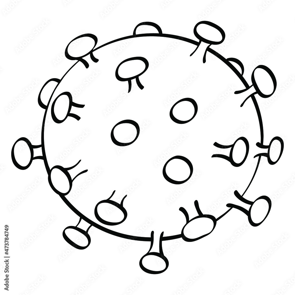 Vector sketch of covid-19 isolated on white background. Hand drawn ...