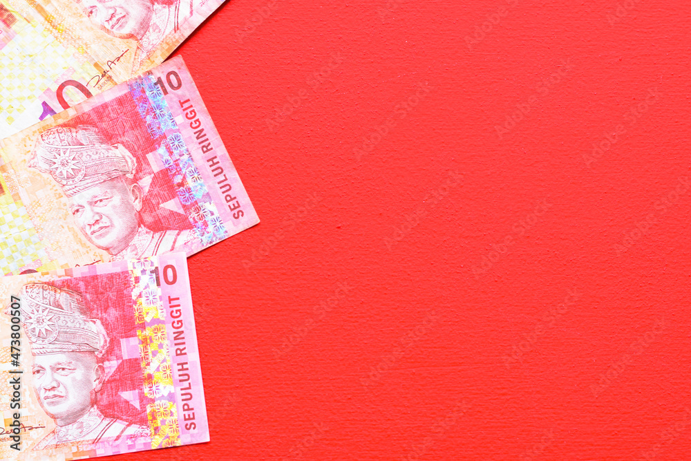 Background of Malaysian ringgit banknotes. Malaysian ten ringgit ...