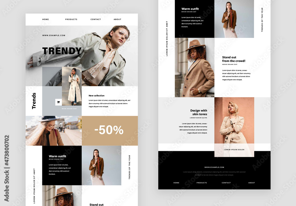 E Newsletter Template with Clean Design for Fashion Promotion Stock ...