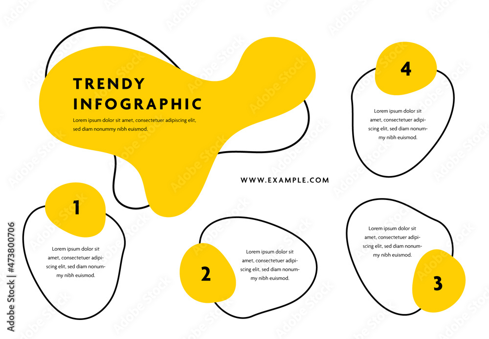 Trendy Yellow Infographic Layout Stock Template | Adobe Stock