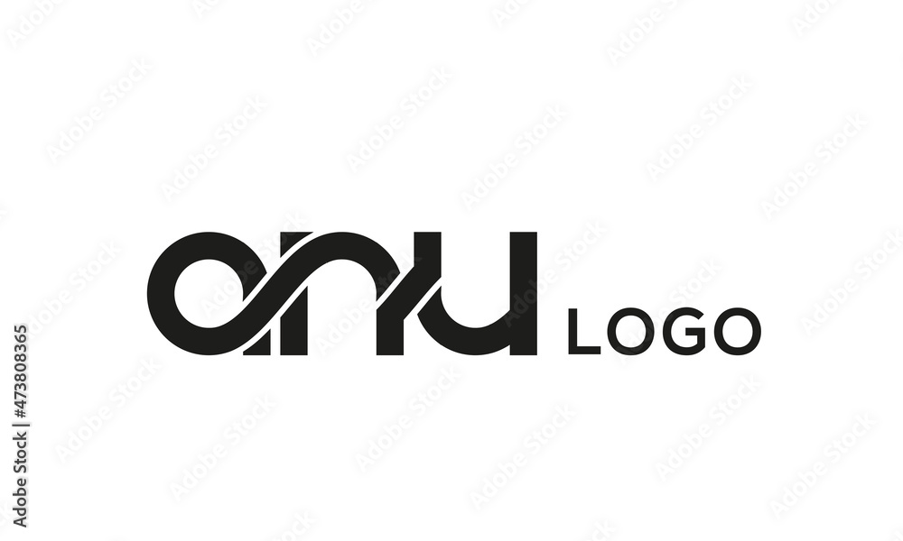 connect ANU letters logo design vector template Stock Vector | Adobe Stock