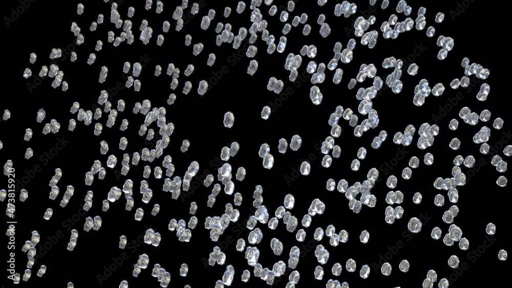scattering of crystals ,animation transparent background Stock Video ...