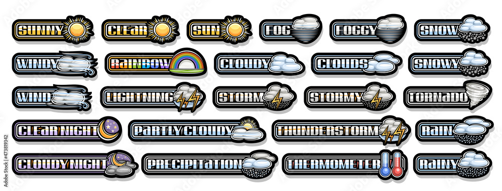 Vector set of Weather Icons, lot collection of various cut out ...