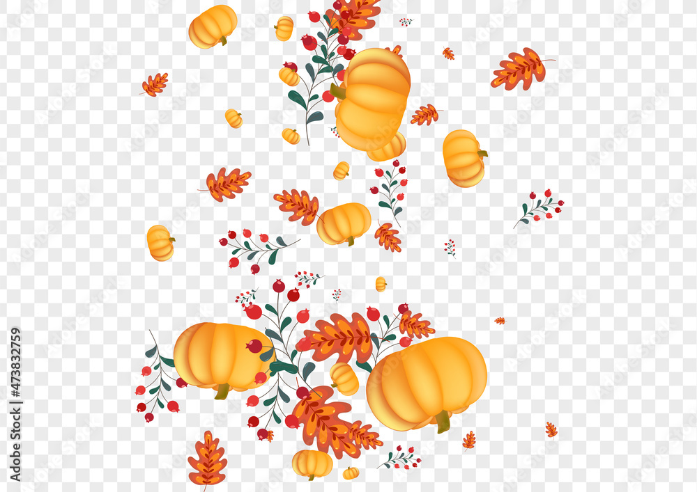 Colorful Leaves Background Transparent Vector. Red Abstract Border ...