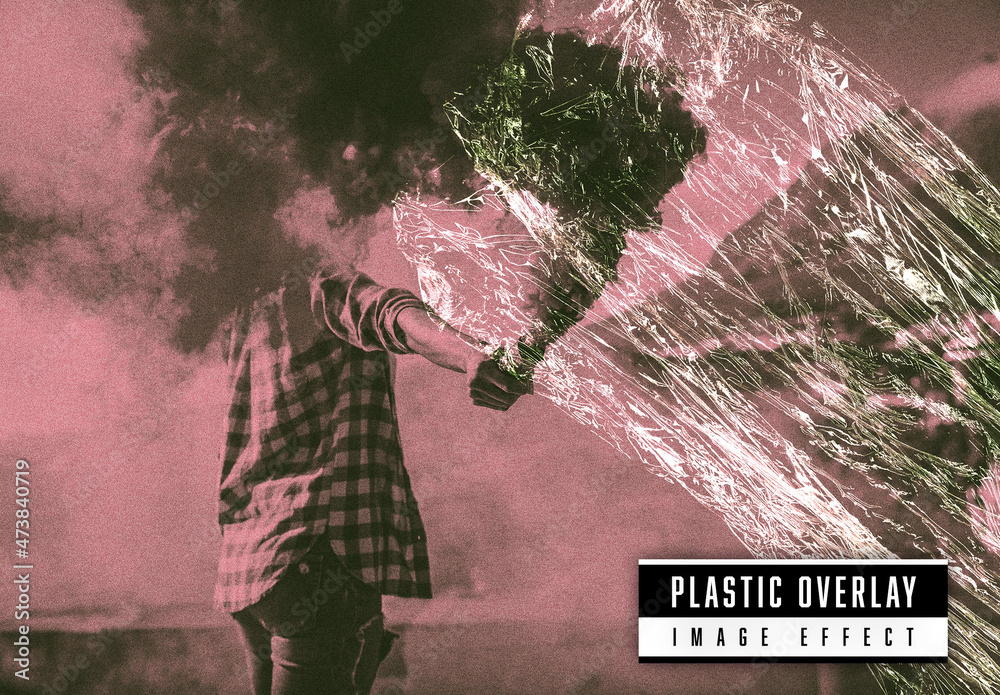 Plastic Overlay Image Effect Stock Template | Adobe Stock