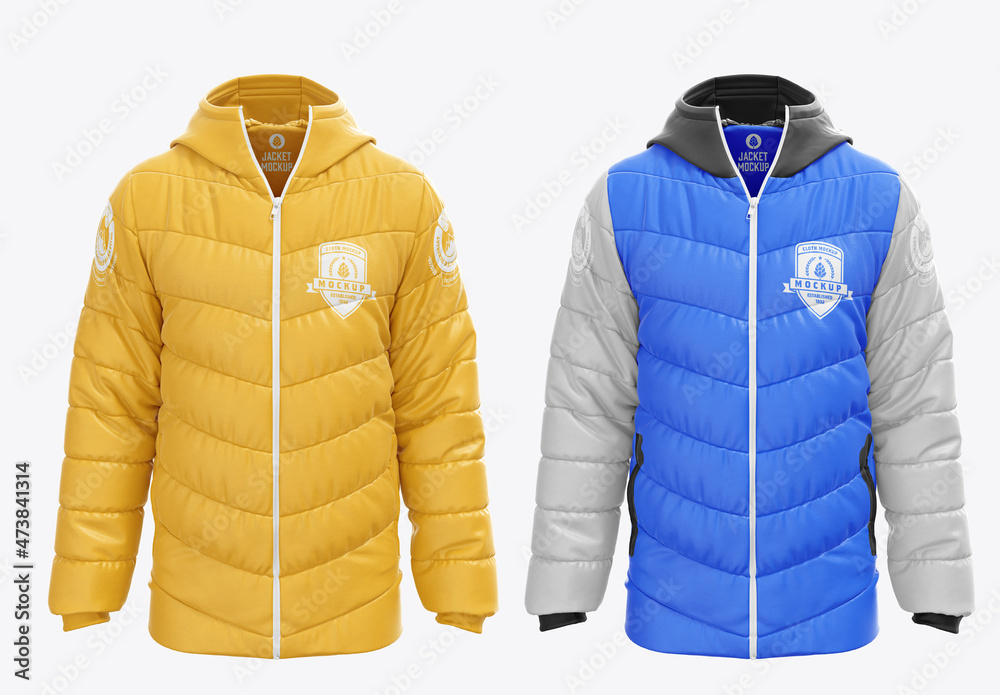 Men's Down Jacket Mockup Stock Template | Adobe Stock