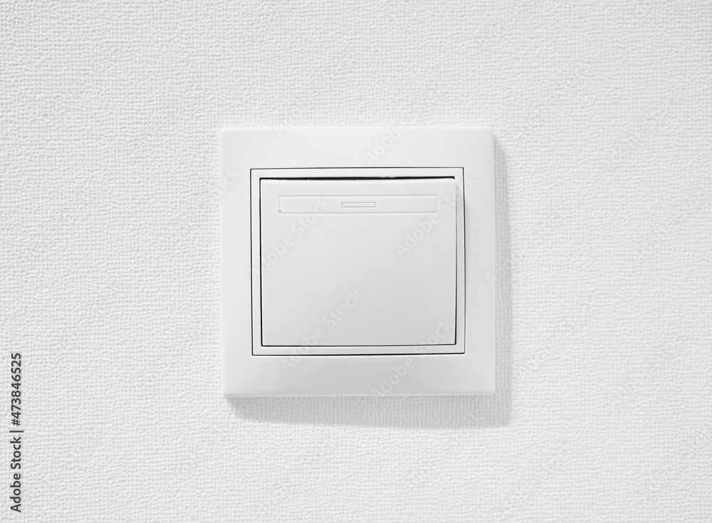 Cheap simple single-pole light switch. Inexpensive plastic push button ...