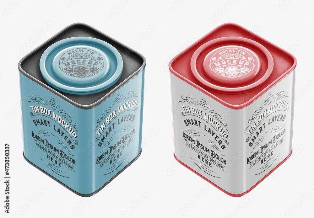 Colored Tin Mockup Stock Template | Adobe Stock