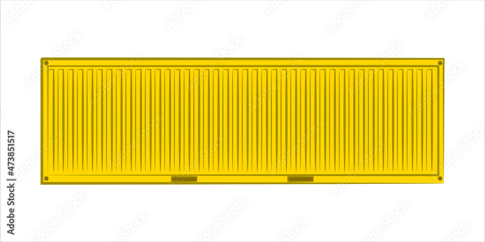 Yellow freight container. Cargo container for ship isolated on a white ...