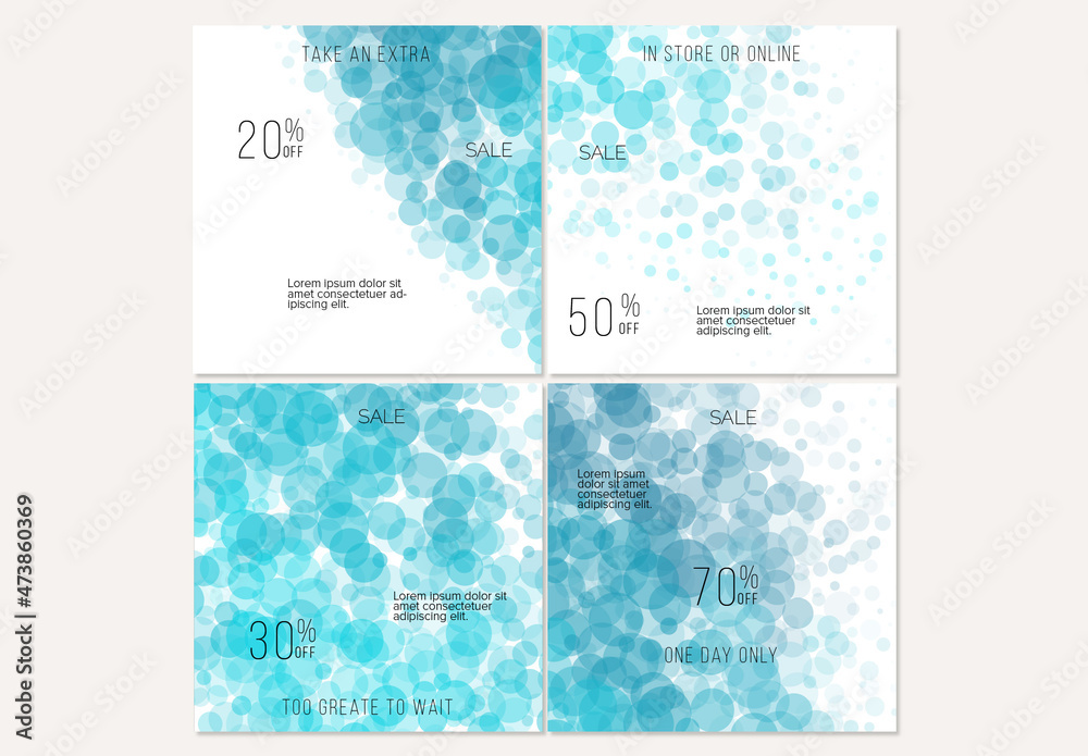 Social Media Post Layouts with Bright Transparent Overlapping Circles ...