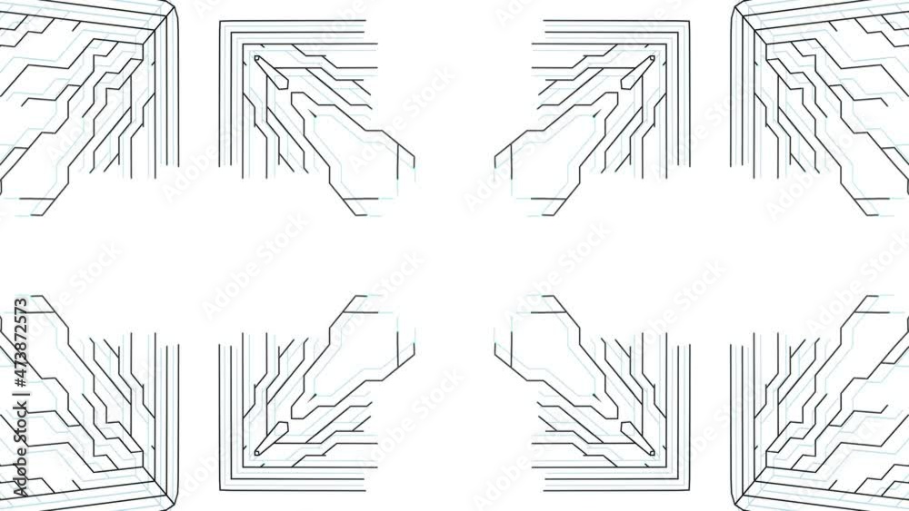 4k abstract black wireframe on white bg. Ai growing geometric pattern ...