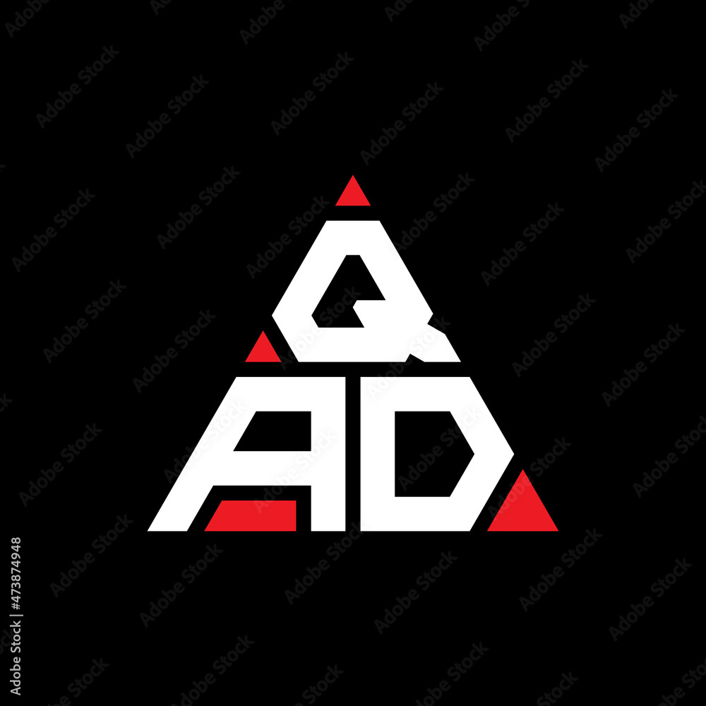 QAD triangle letter logo design with triangle shape. QAD triangle logo ...