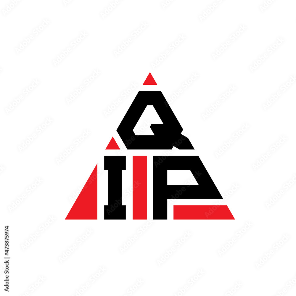 QIP triangle letter logo design with triangle shape. QIP triangle logo ...