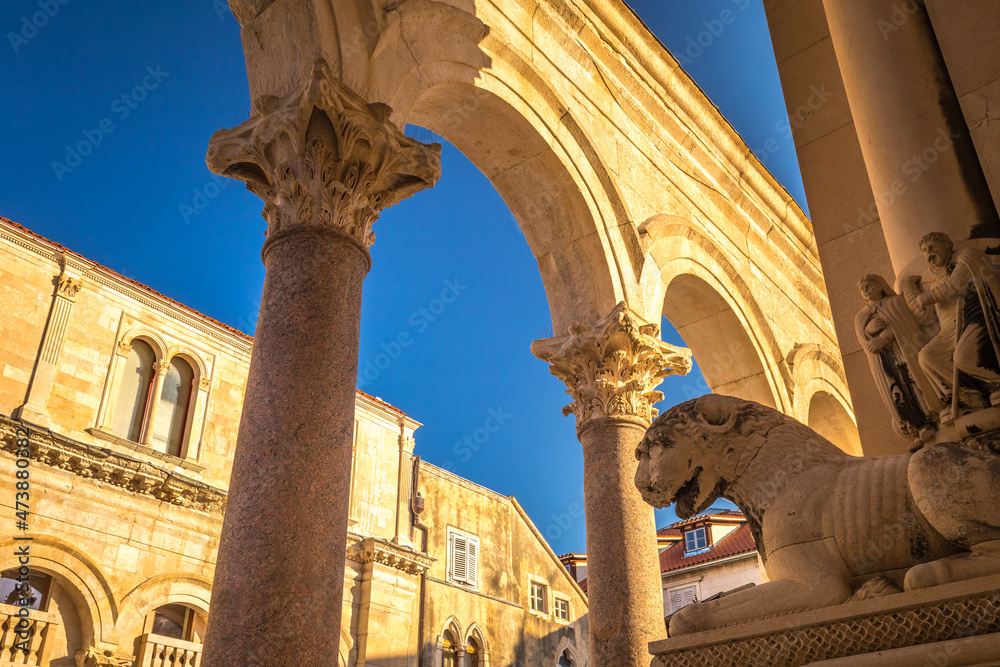 Architecture of buildings inside the Diocletian's Palace in historic ...