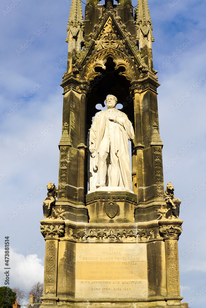 Helmsley, England - November 26 2021 - The memorial to the 2nd Baron ...