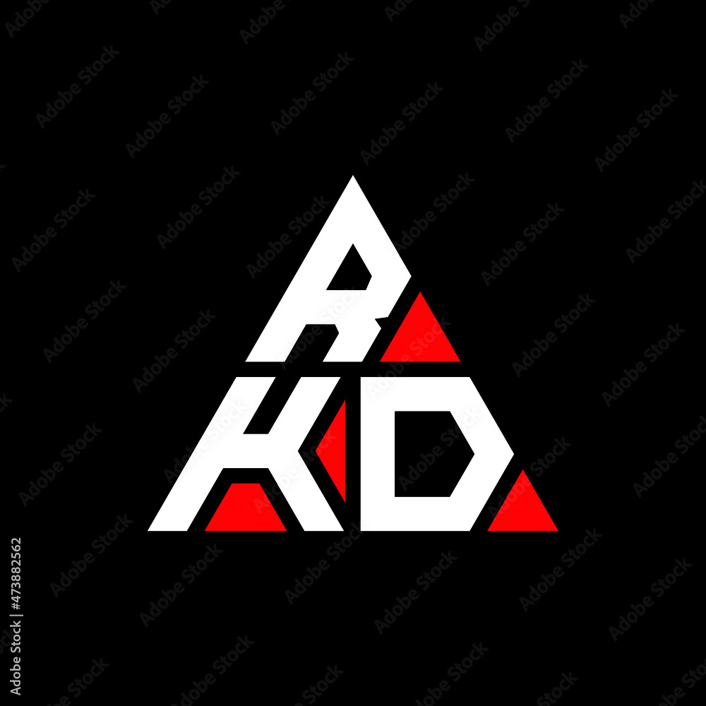 RKD triangle letter logo design with triangle shape. RKD triangle logo ...