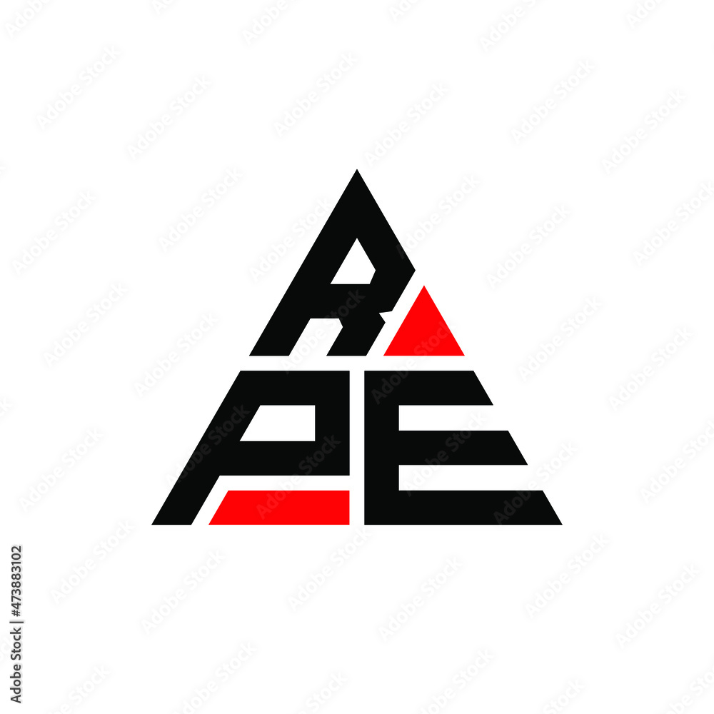 RPE triangle letter logo design with triangle shape. RPE triangle logo ...