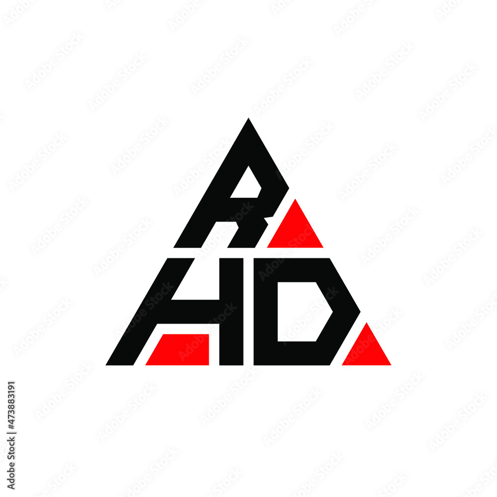 RHD triangle letter logo design with triangle shape. RHD triangle logo ...