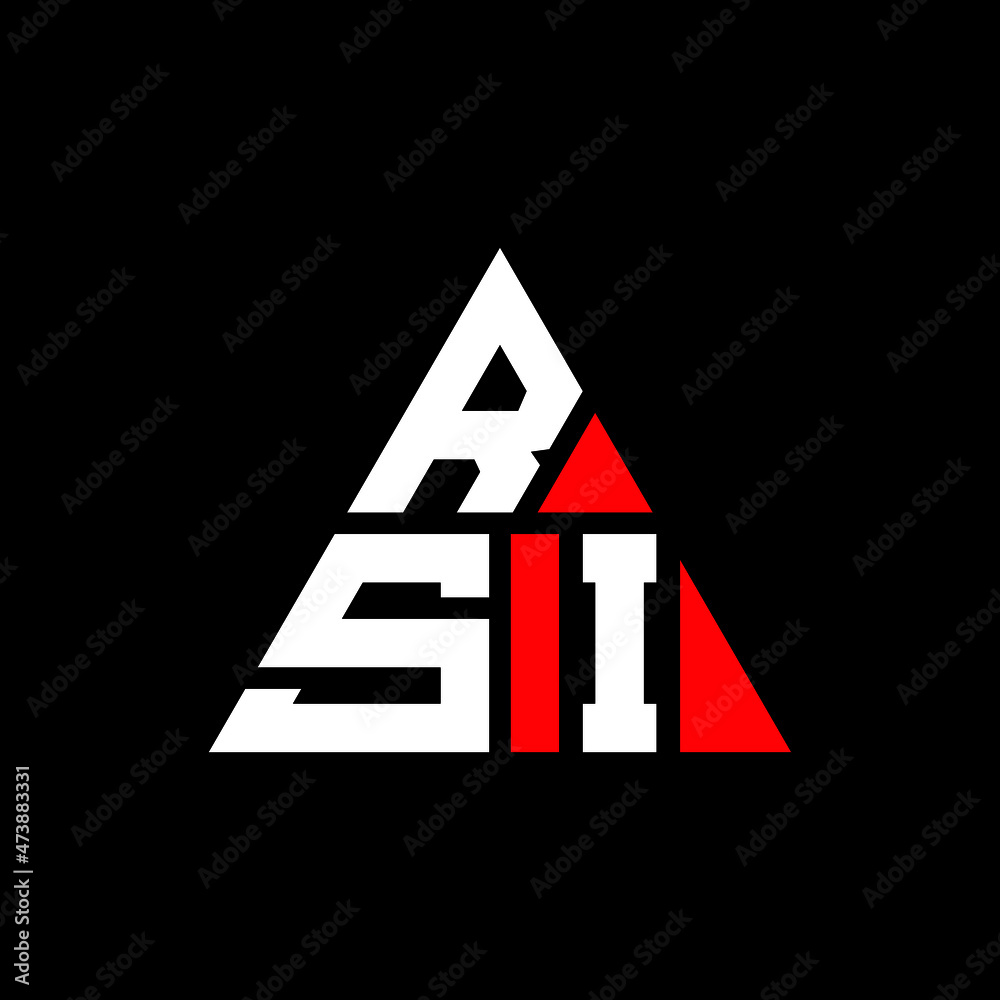 RSI triangle letter logo design with triangle shape. RSI triangle logo ...