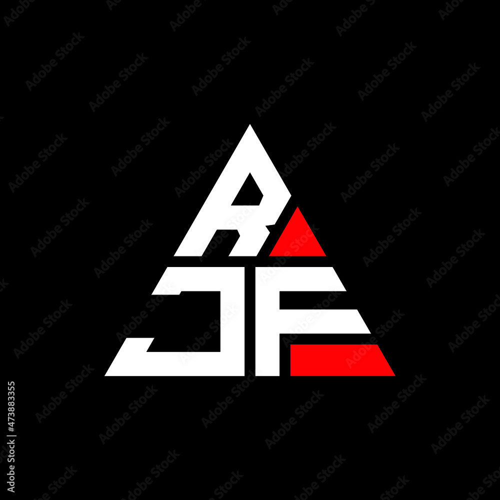 RJF triangle letter logo design with triangle shape. RJF triangle logo ...
