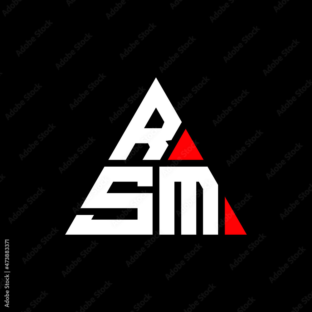 RSM triangle letter logo design with triangle shape. RSM triangle logo ...