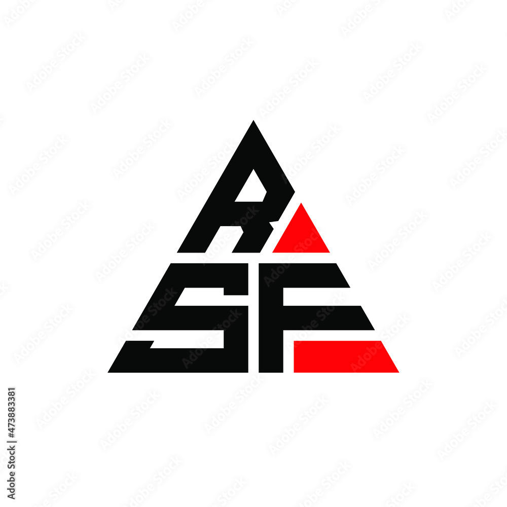 RSF triangle letter logo design with triangle shape. RSF triangle logo ...