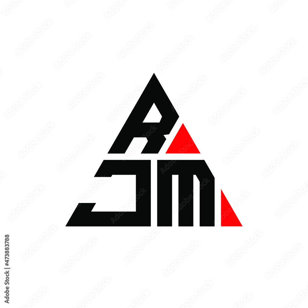 RJM triangle letter logo design with triangle shape. RJM triangle logo ...